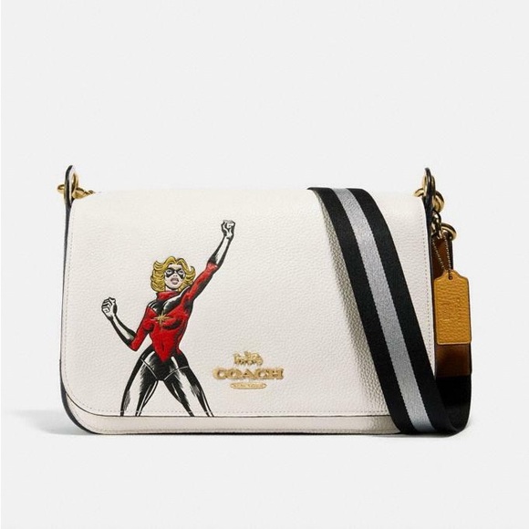Coach | Bags | Coach X Marvel Captain Marvel Leather Flap Crossbody Nwt ...
